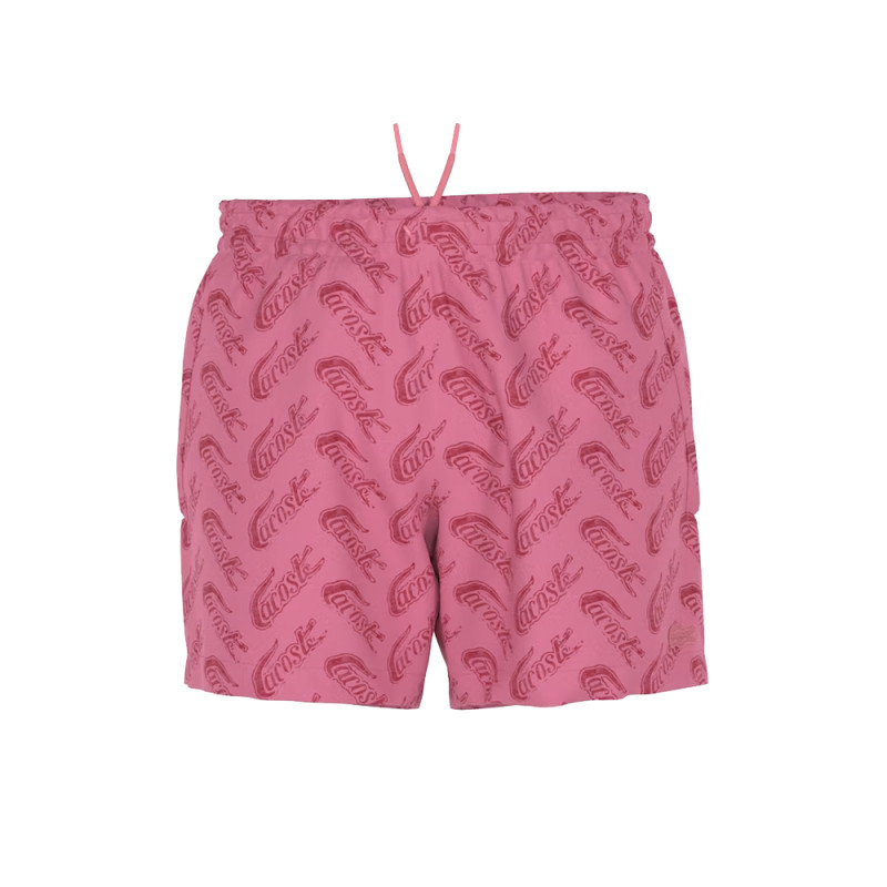 Short de bain homme LACOSTE imprimé crocodiles rose chez DMS