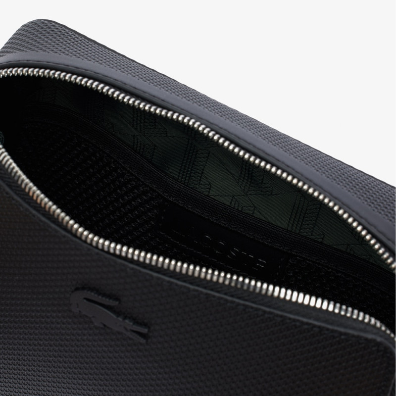 Mini sacoche chantaco Lacoste Noire en cuir | Chez DM'Sports